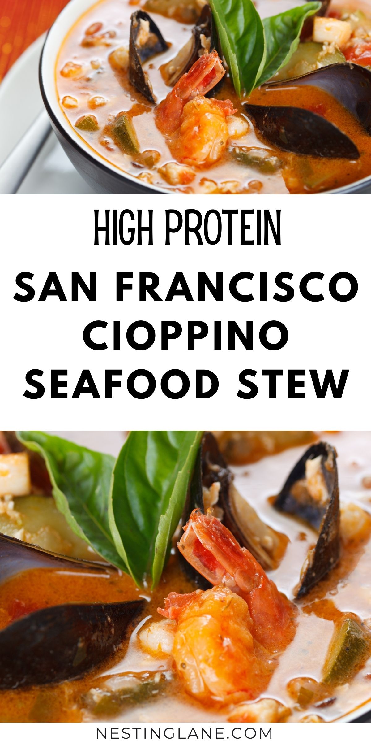 High Protein Cioppino Seafood Stew - Nesting Lane