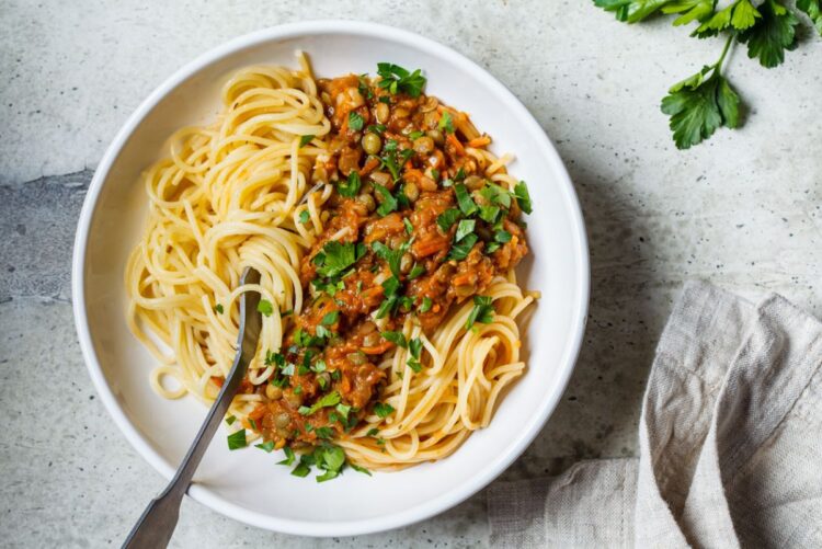 Vegetarian Weight Watchers Pasta Bolognese - Nesting Lane