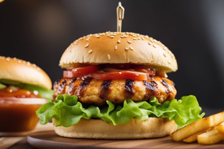 BBQ Chicken Burgers with Blue Cheese Crumbles - Nesting Lane