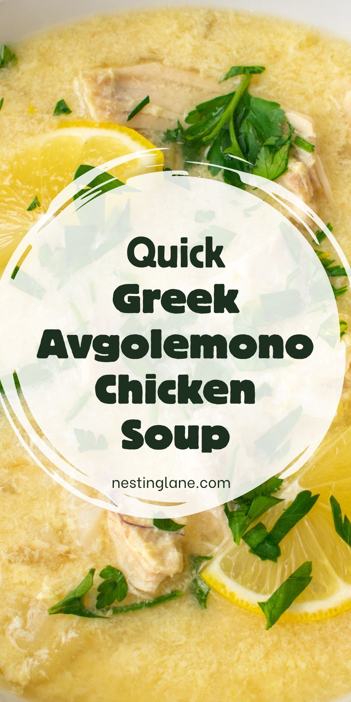 Quick Greek Avgolemono Chicken Soup - Nesting Lane