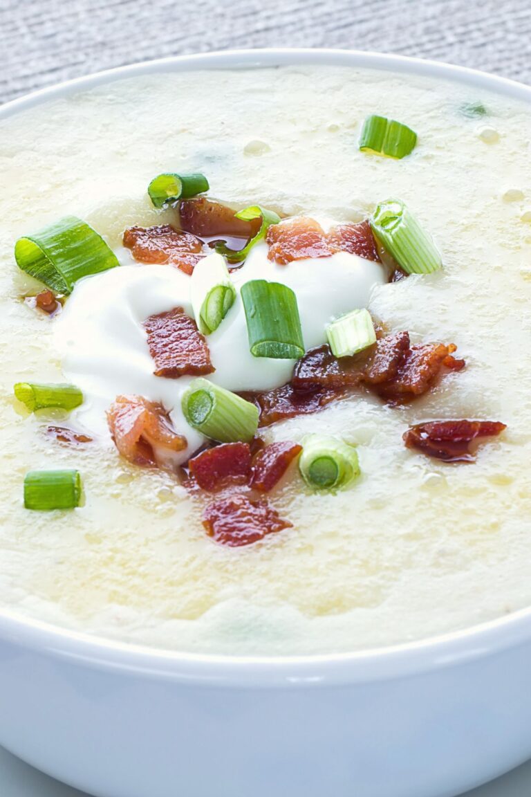 Healthier Loaded Potato Soup with Turkey Bacon - Nesting Lane